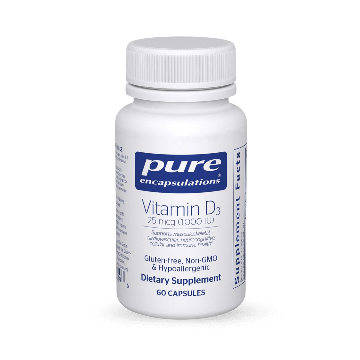Pure Encapsulations Vitamin D3 1000 IU | Bone & Immune Support – Ghama ...